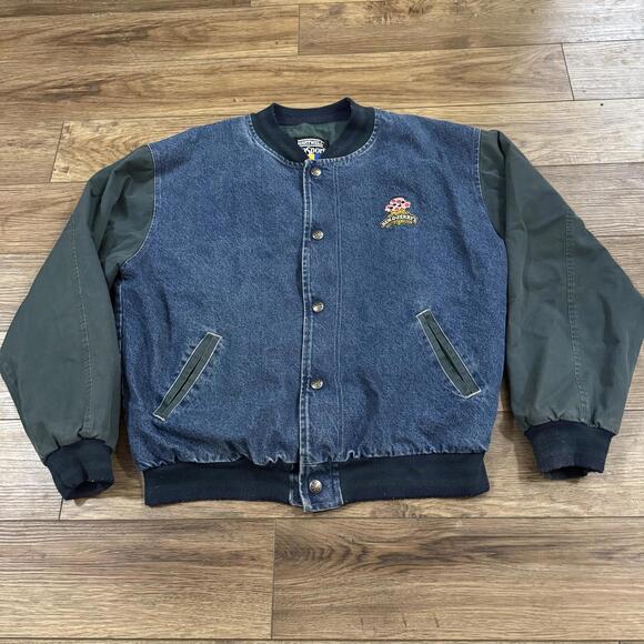 Hartwell | Jackets & Coats | Vintage Ben Jerrys Denim Varsity Bomber ...